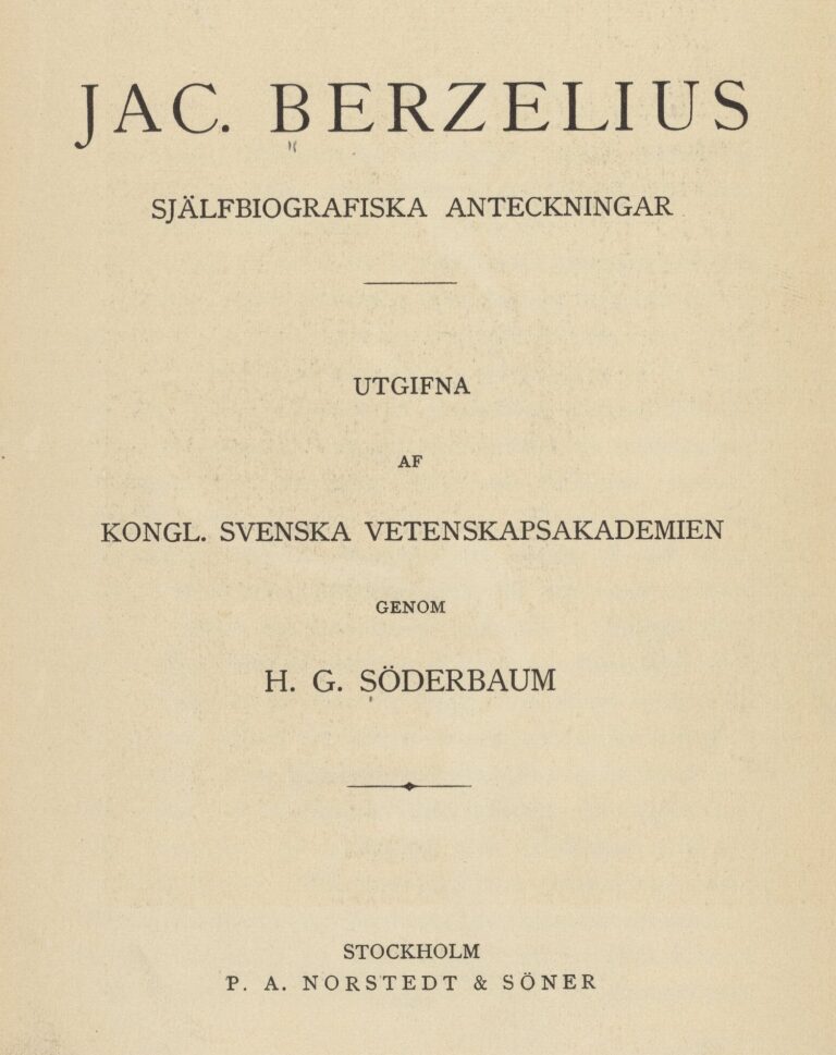 Jöns Jakob Berzelius | Science History Institute